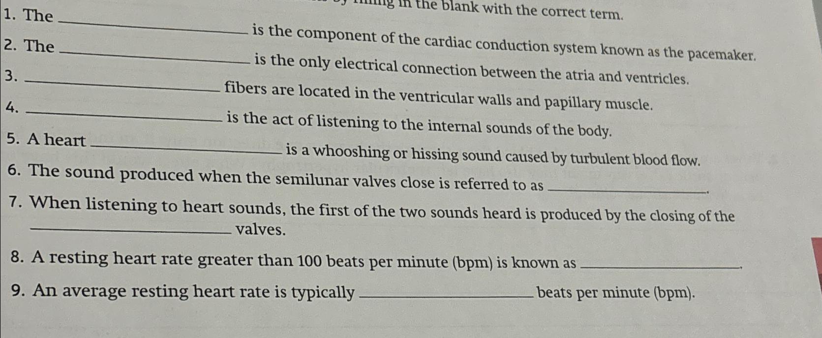 Solved TheTheis the component of the cardiac conduction | Chegg.com