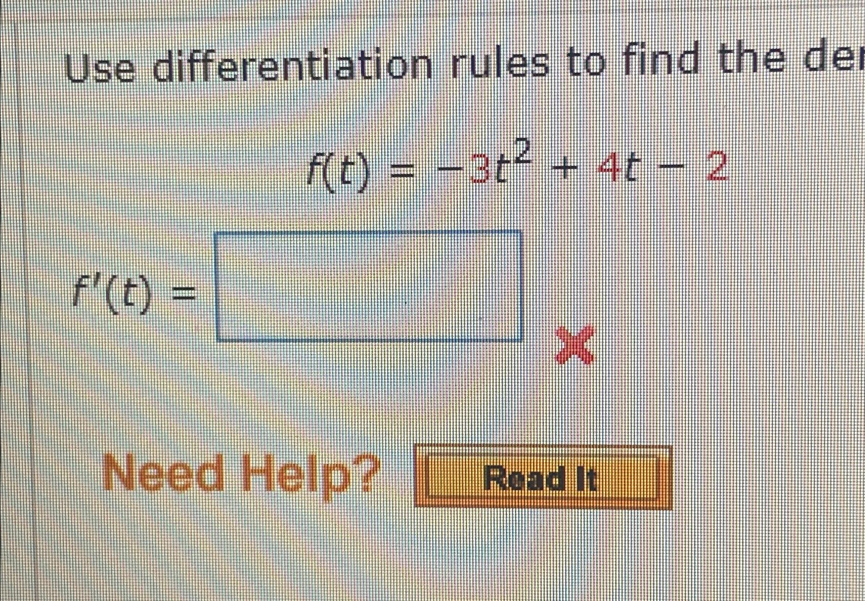 Solved Use differentiation rules to find the | Chegg.com