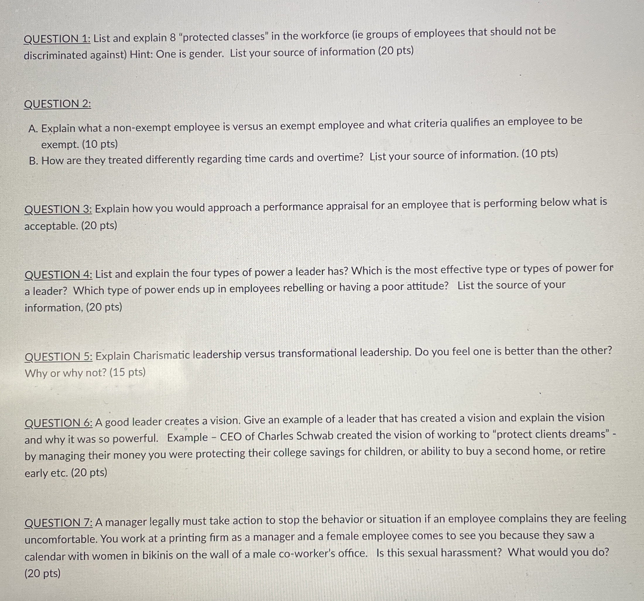 Solved QUESTION 1: List and explain 8 ﻿"protected classes" | Chegg.com
