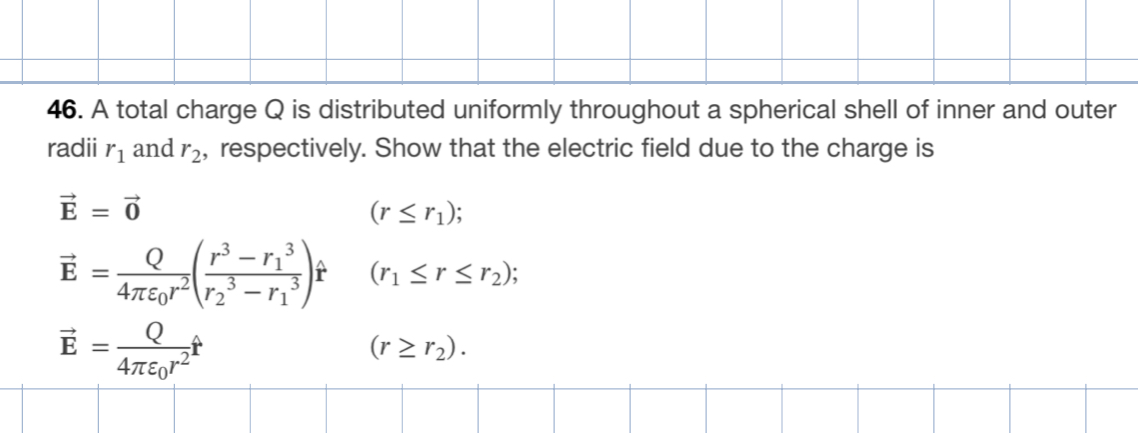 Solved A total charge Q ﻿is distributed uniformly throughout | Chegg.com