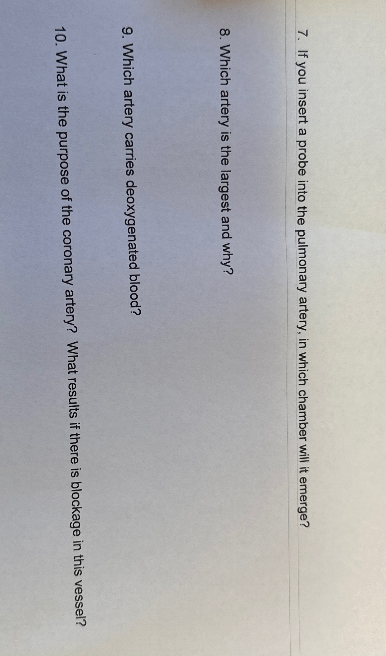 Solved If you insert a probe into the pulmonary artery, in | Chegg.com