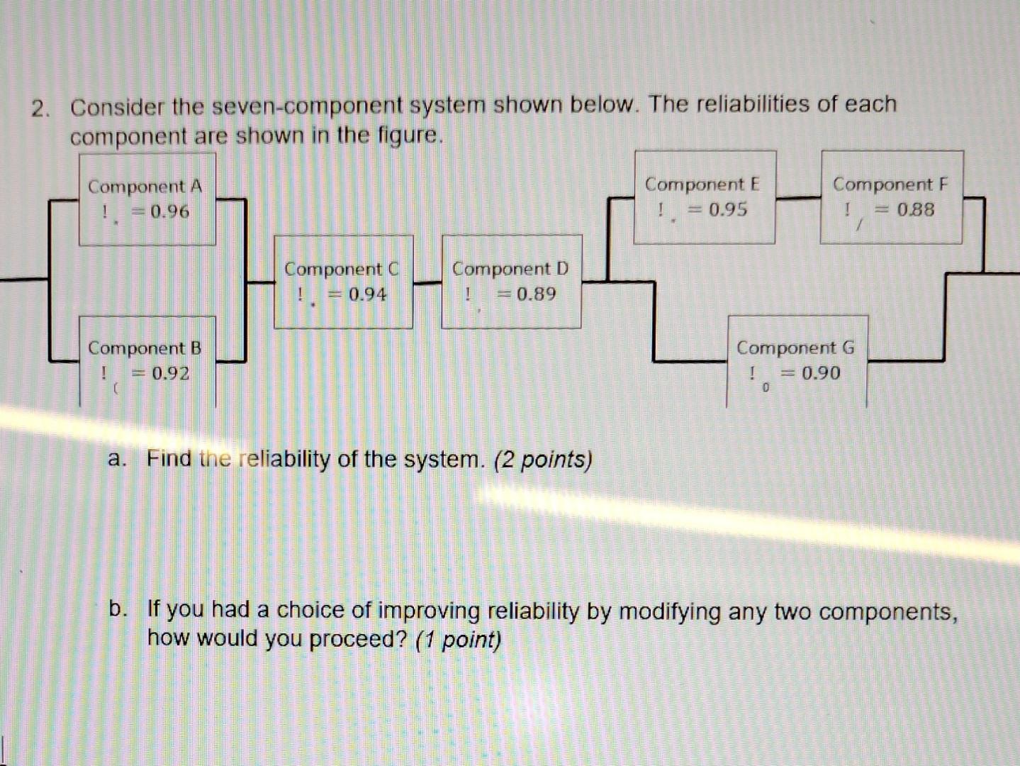 Solved 2. Consider the seven-component system shown below. | Chegg.com Solved 2. Consider the seven-component system shown below. | Chegg.com