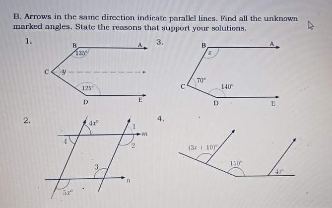Solved B. Arrows in the same direction indicate parallel | Chegg.com