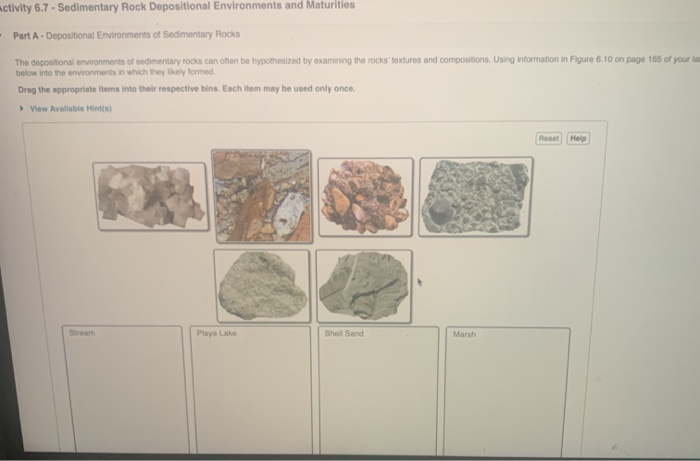 activity 6.7 - Sedimentary Rock Depositional | Chegg.com