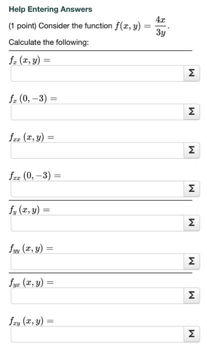 Solved Help Entering Answers (1 point) Consider the function | Chegg.com