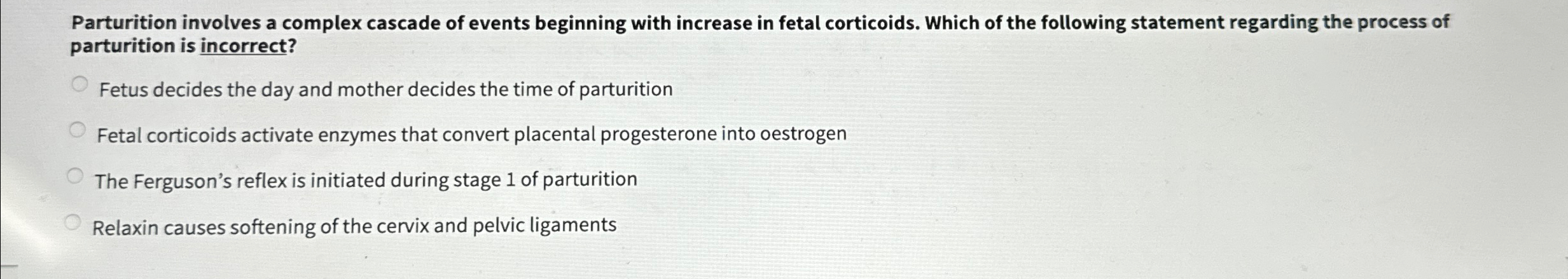Solved Parturition involves a complex cascade of events | Chegg.com