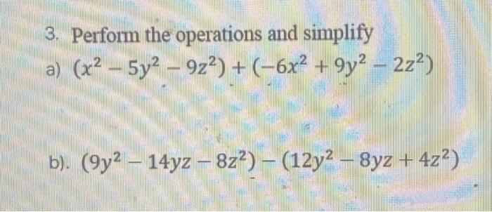 Solved Perform the operations and simplify | Chegg.com