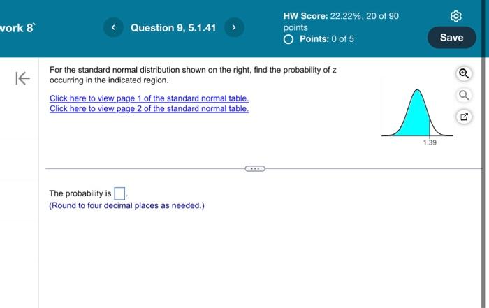 Solved For the standard normal distribution shown on the | Chegg.com