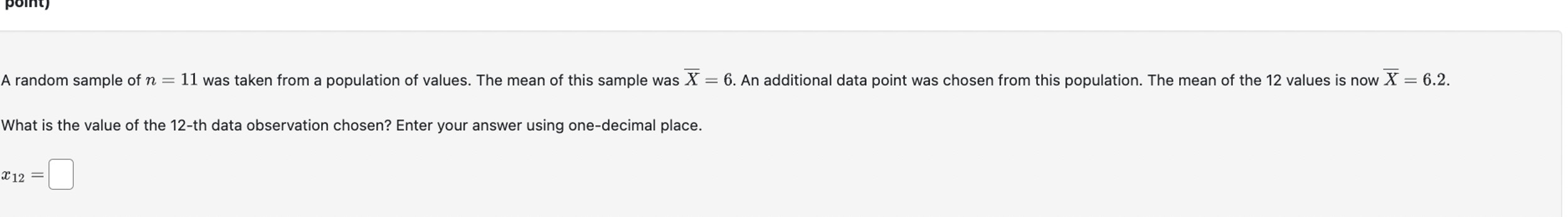 Solved What is the value of the 12-th data observation | Chegg.com