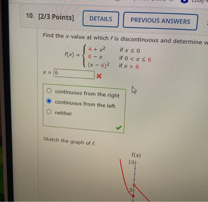 Solved 10. [2/3 Points] DETAILS PREVIOUS ANSWERS Find the | Chegg.com