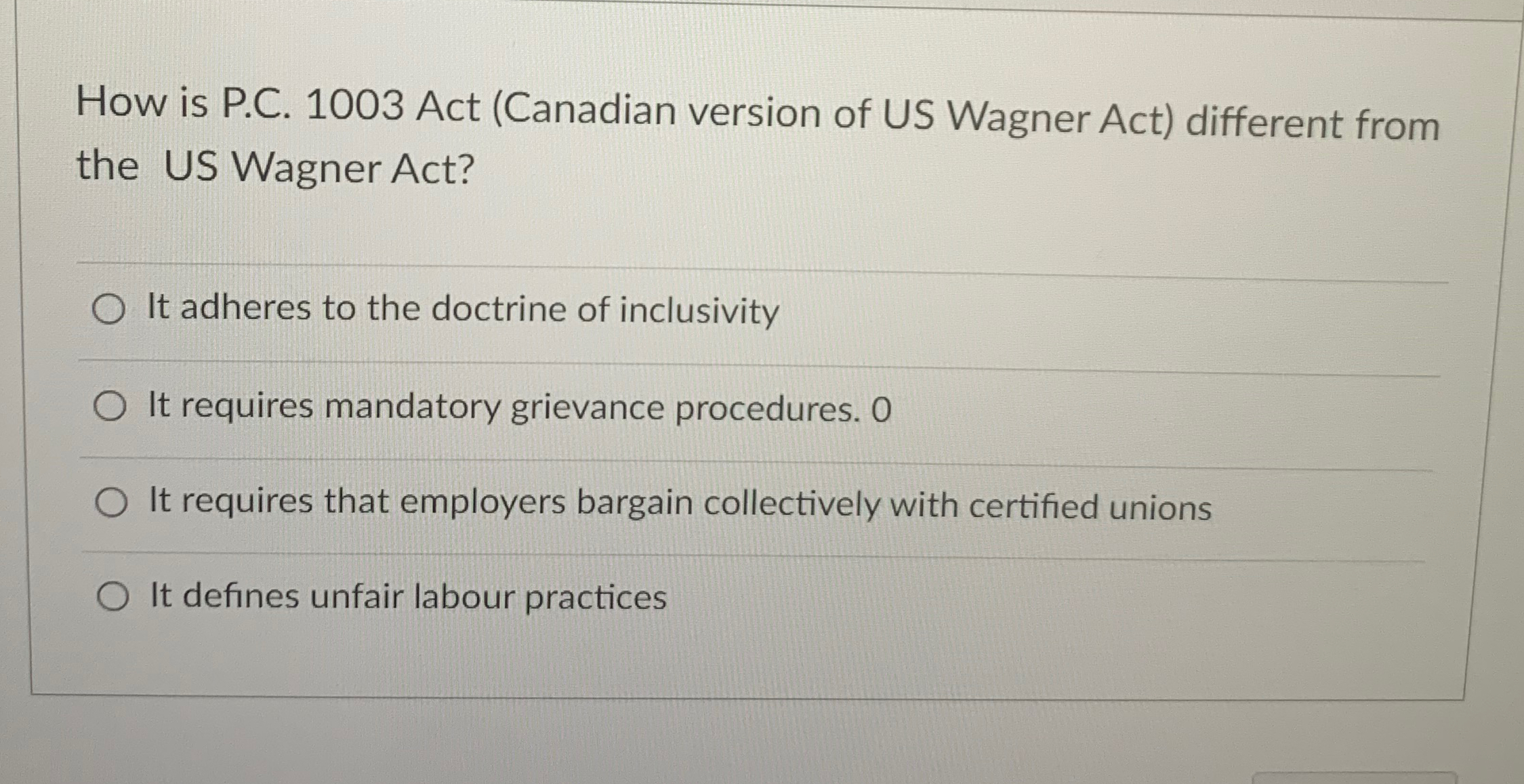 Solved How is P.C. 1003 ﻿Act (Canadian version of US Wagner | Chegg.com