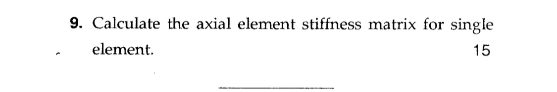 Solved Calculate the axial element stiffness matrix for | Chegg.com