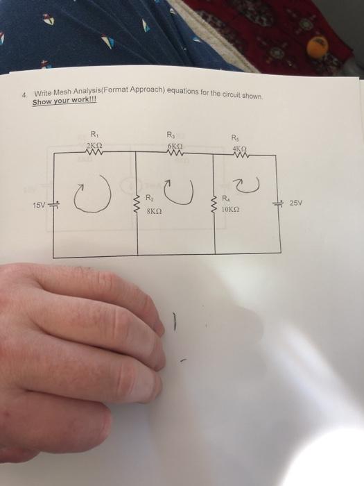 Solved 4 Write Mesh Analysis (Format Approach) equations for | Chegg.com