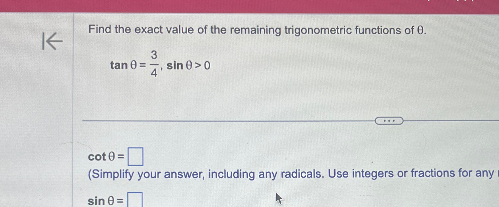 Solved Find the exact value of the remaining trigonometric | Chegg.com