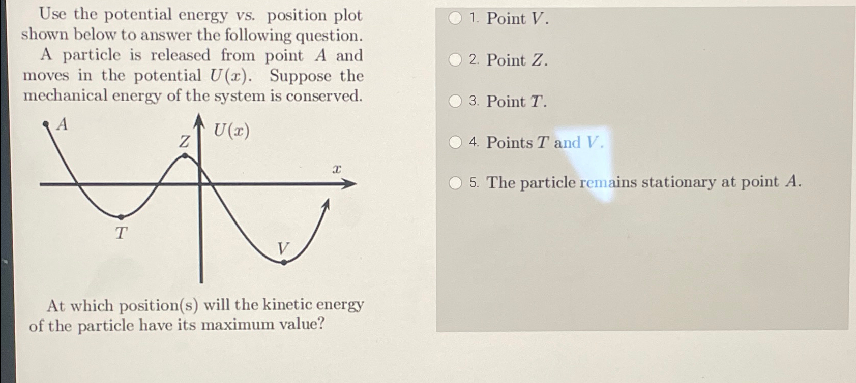 Solved Use the potential energy vs. ﻿position plot shown | Chegg.com