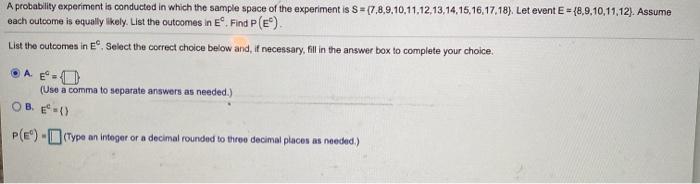 Solved A probability experiment is conducted in which the | Chegg.com