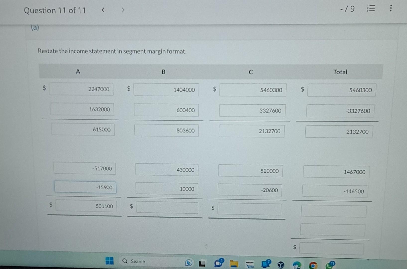 Solved Current Attempt in Progress Cullumber Toys' | Chegg.com