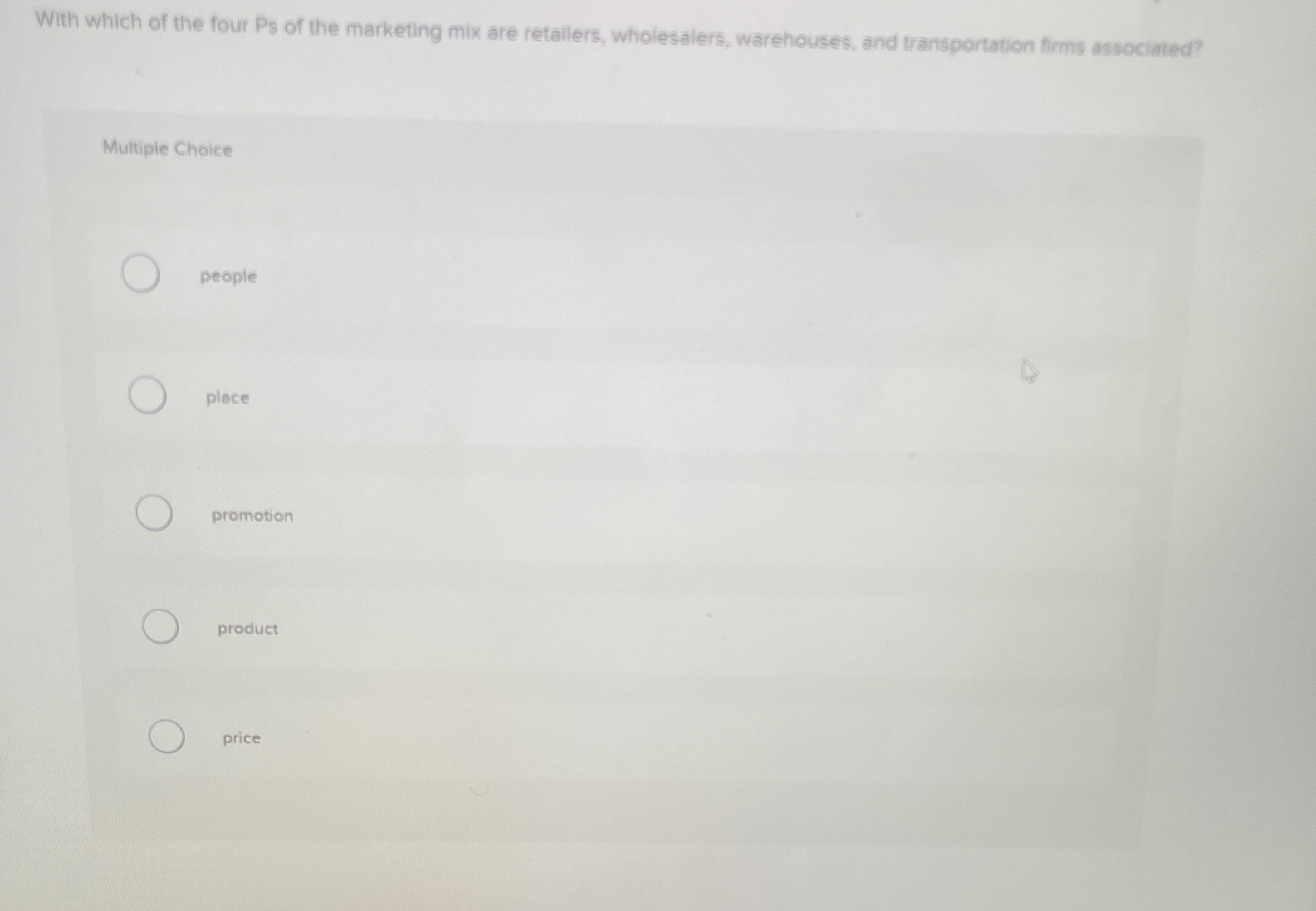 Solved With which of the four Ps of the marketing mix are | Chegg.com