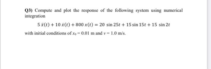 Solved Q3) Compute and plot the response of the following | Chegg.com