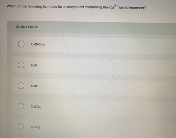 Solved Which of the following formulas for a compound | Chegg.com