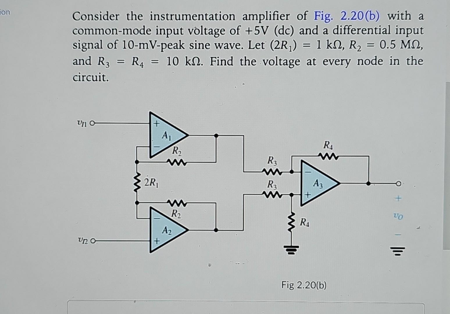 Solved Consider the instrumentation amplifier of Fig. | Chegg.com