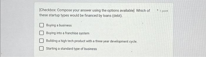 Solved [Checkbox: Compose your answer using the options | Chegg.com