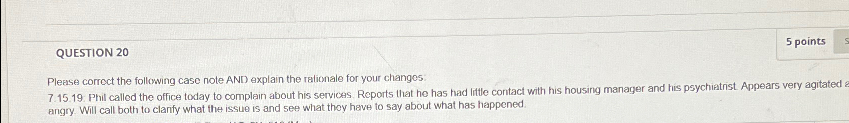 Solved QUESTION 205 ﻿pointsPlease correct the following case | Chegg.com