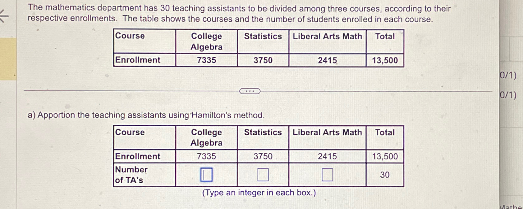 Solved The mathematics department has 30 ﻿teaching | Chegg.com