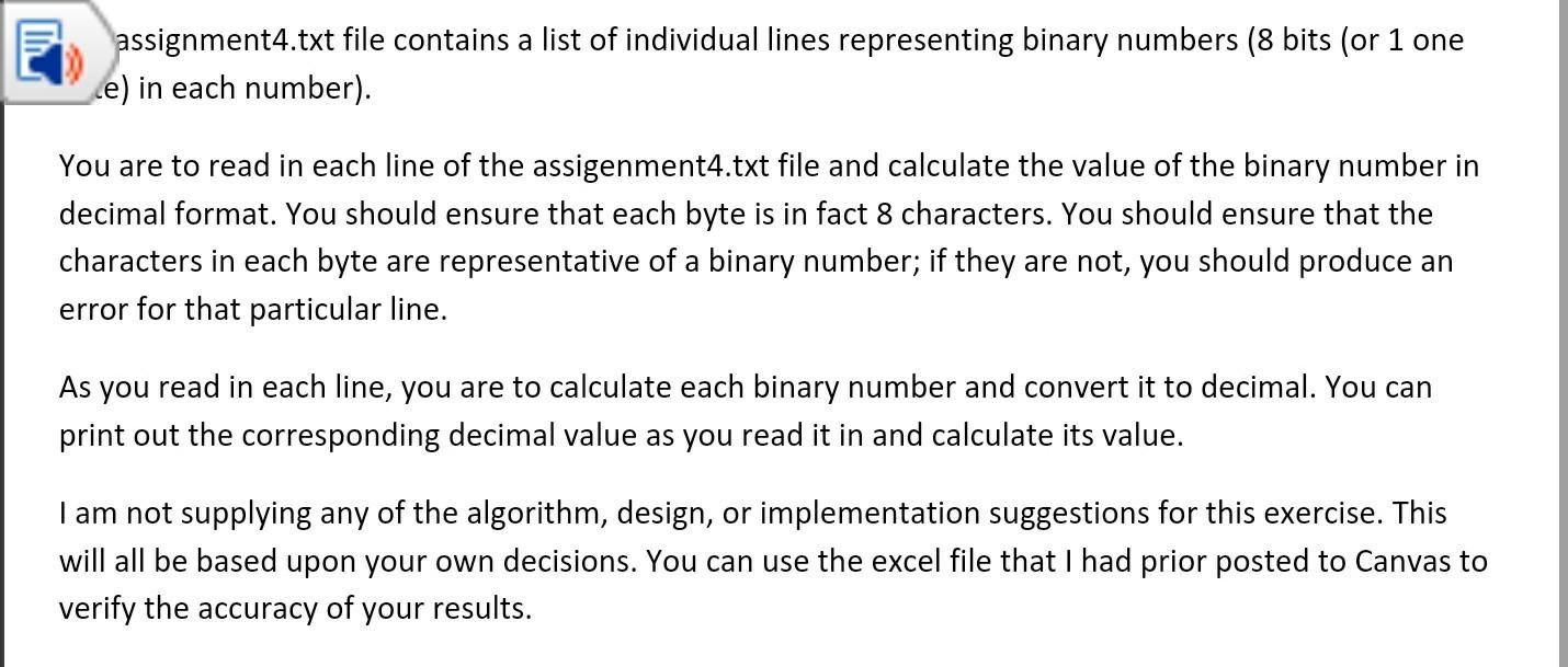 Solved assignment4.txt file contains a list of individual | Chegg.com