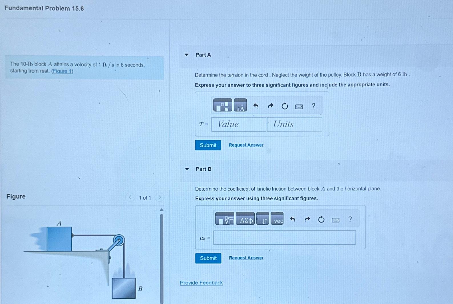 Solved Fundamental Problem 15.6\\nThe 10-lb block A attains | Chegg.com