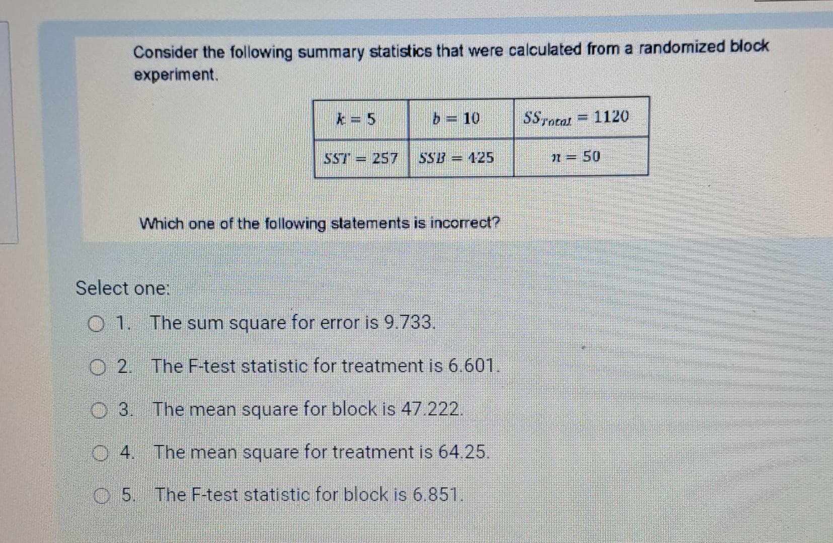 Solved Consider the following summary statistics that were | Chegg.com