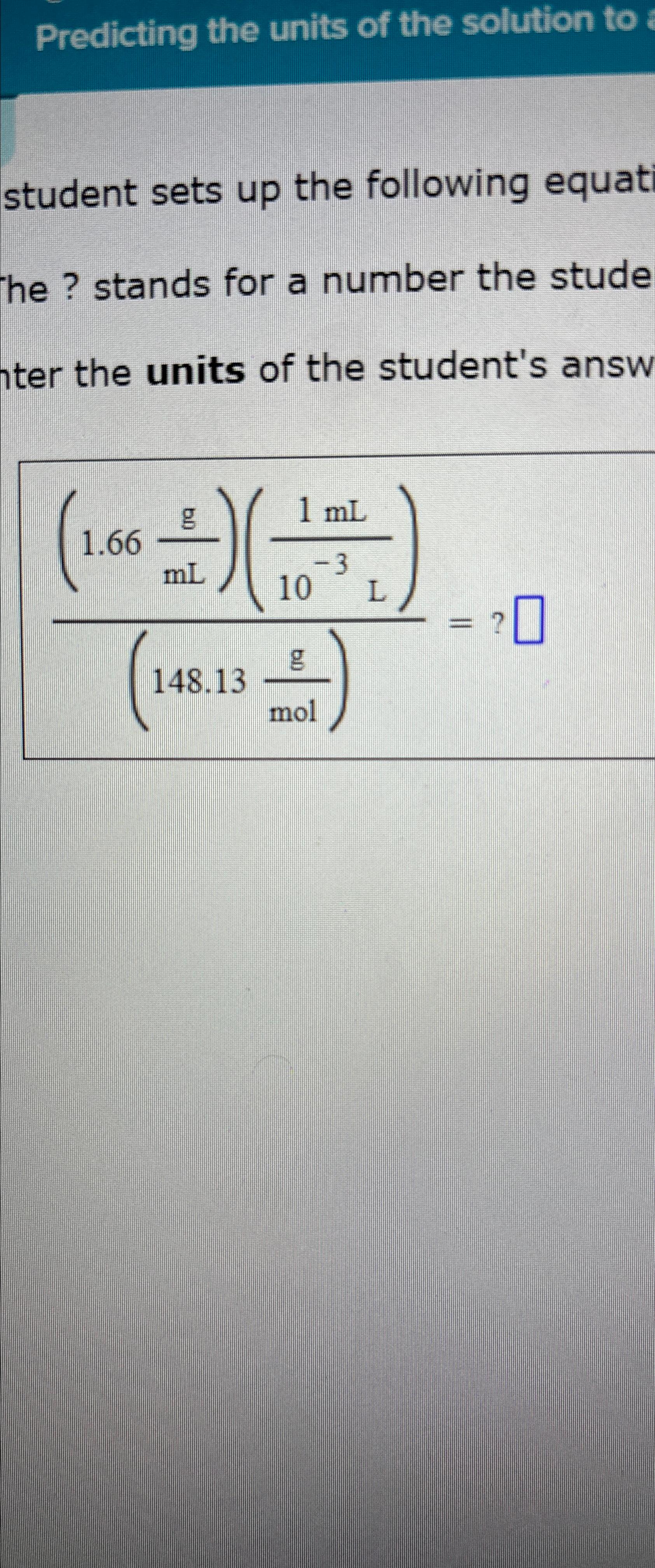 Solved Predicting the units of the solution tostudent sets | Chegg.com