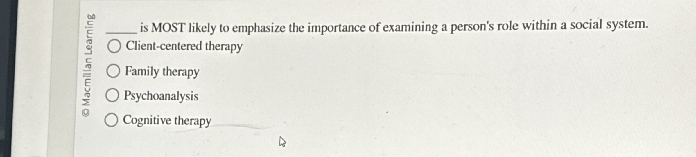 Solved q, ﻿is MOST likely to emphasize the importance of | Chegg.com