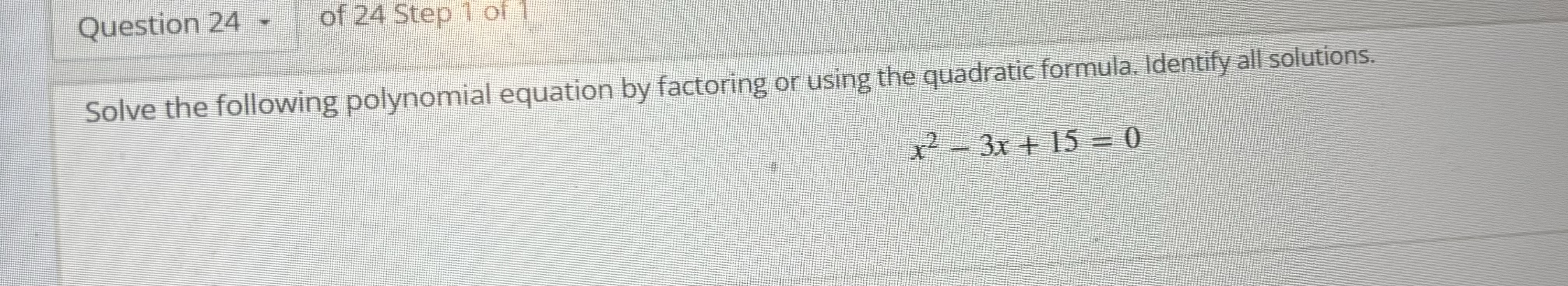 Solved Solve the following polynomial equation by factoring | Chegg.com