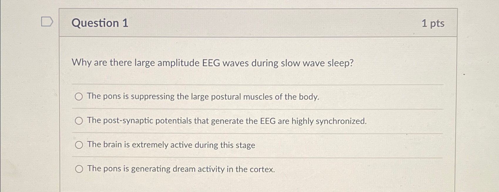 Solved Question 11ptsWhy are there large amplitude EEG waves | Chegg.com