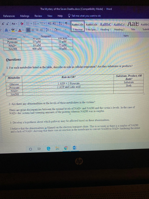 Solved The Mystery of the Seven Deaths.docx (Compatibility | Chegg.com