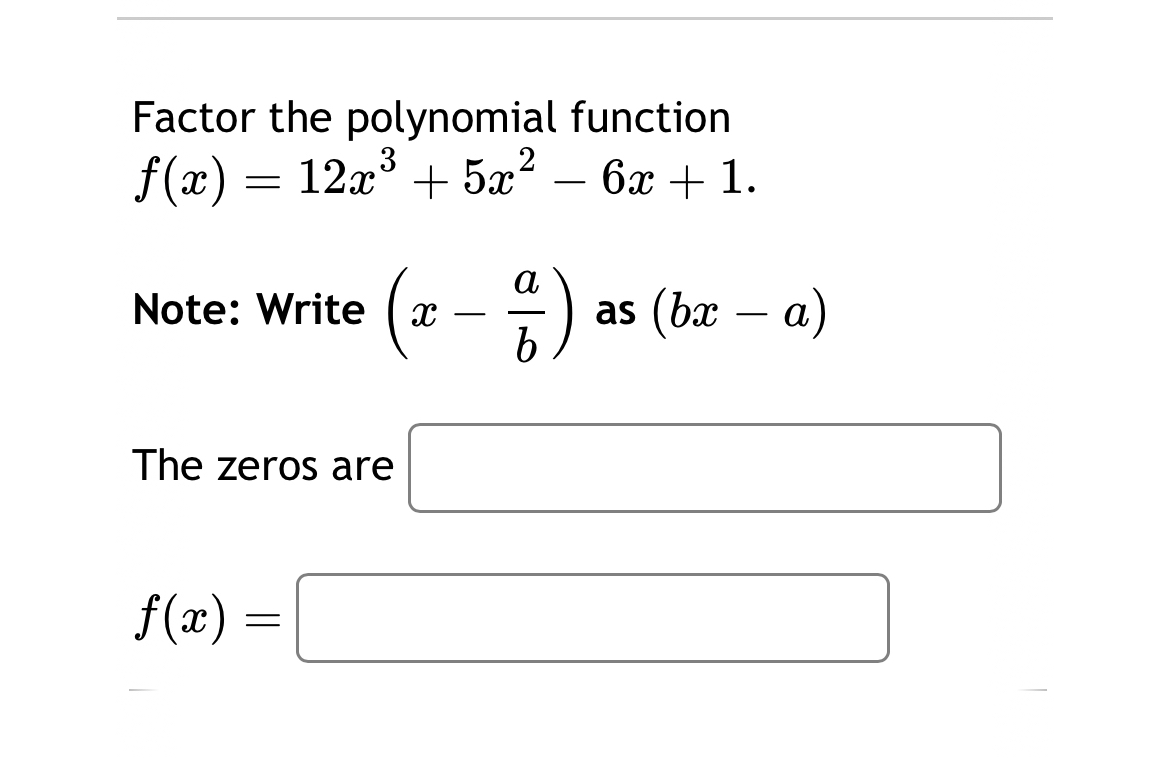 Solved Factor the polynomial | Chegg.com
