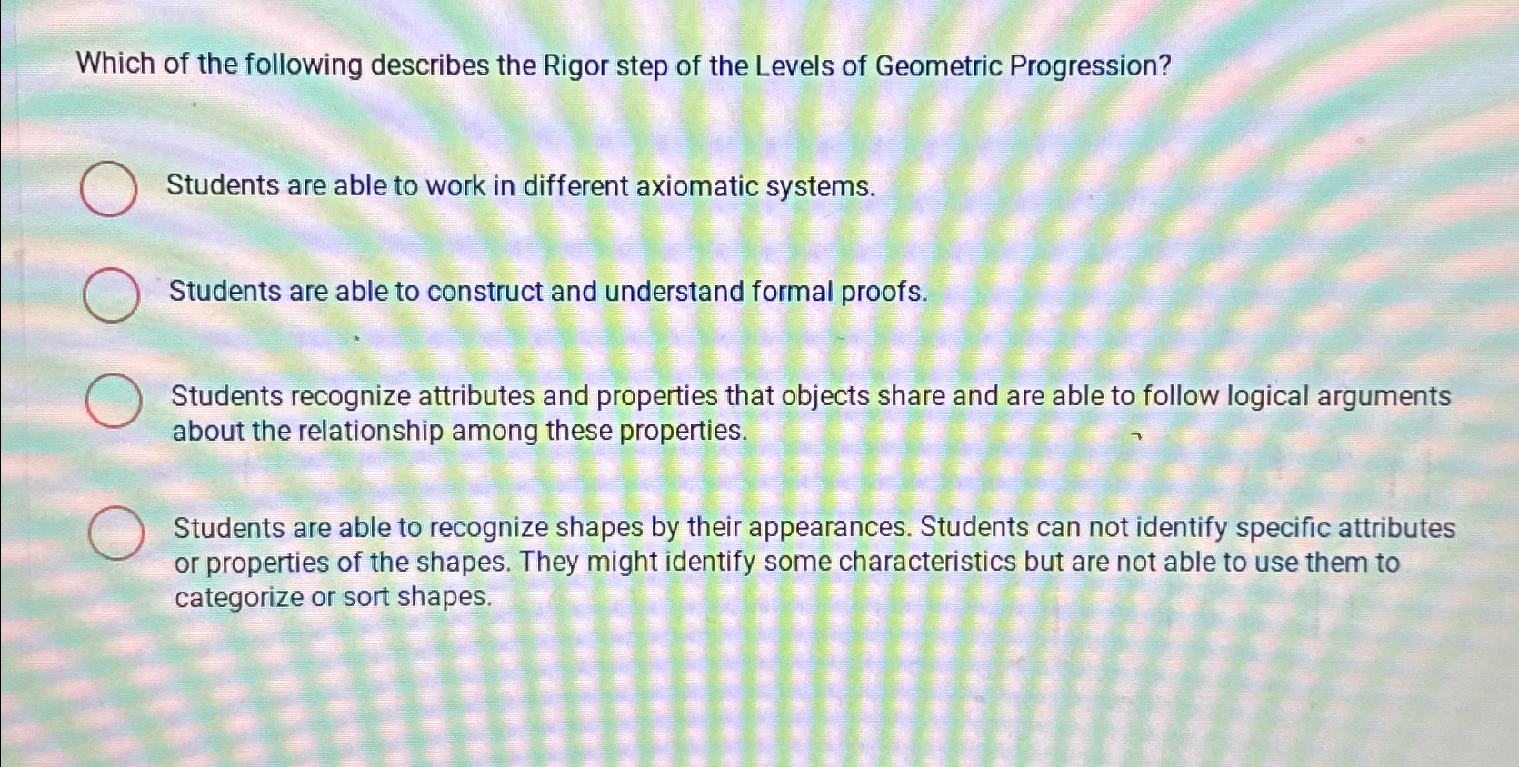 Solved Which of the following describes the Rigor step of | Chegg.com