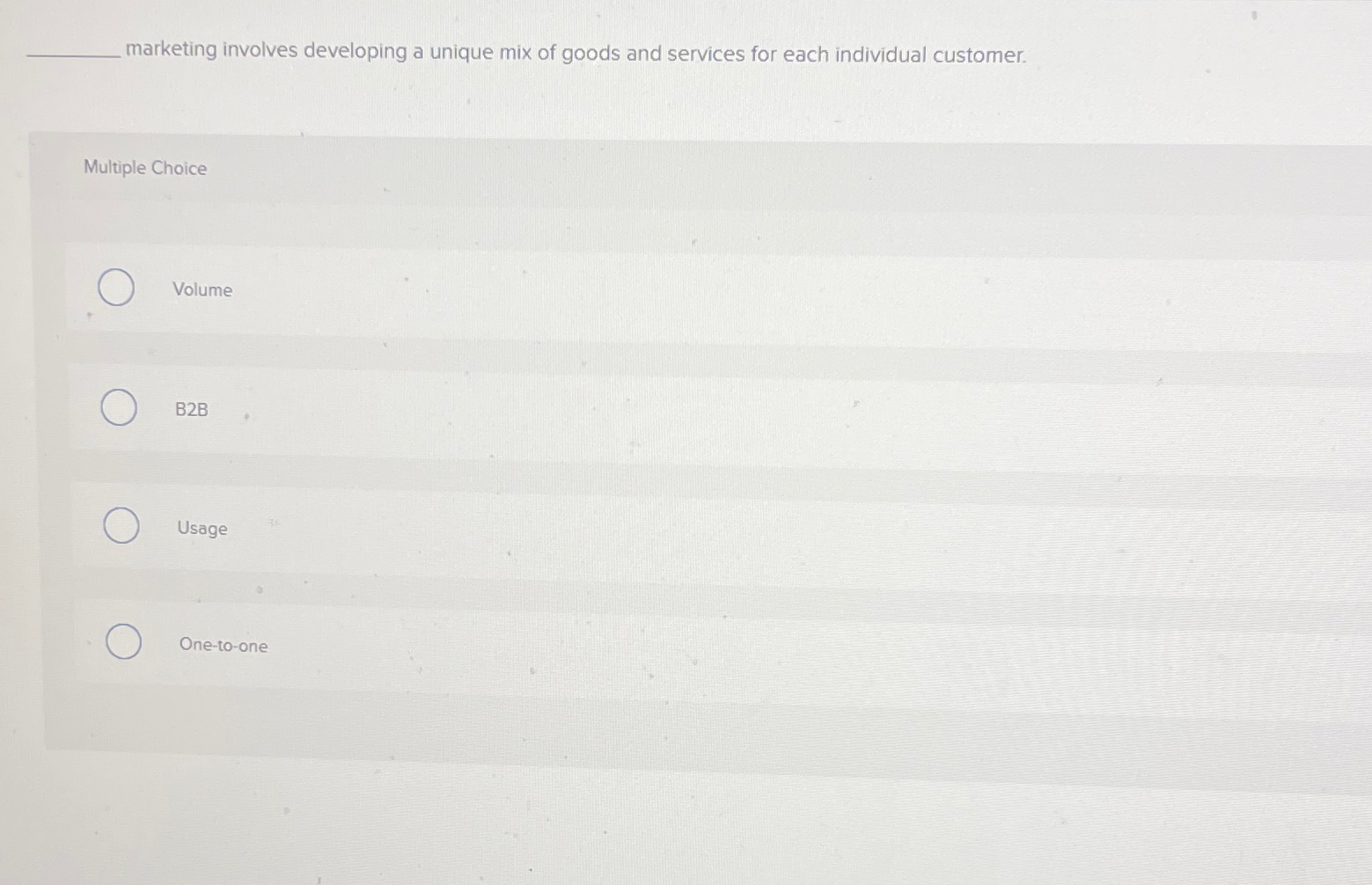 Solved marketing involves developing a unique mix of goods | Chegg.com