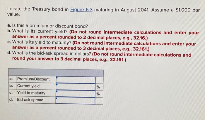 Solved U.S. Treasury Quotes Treasury note and bond data | Chegg.com
