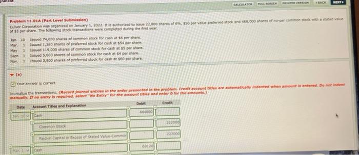 Solved Problem 11-01A (Part Level Submission) Ouwer | Chegg.com