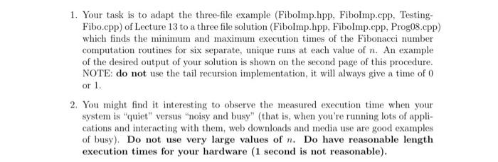 1. Your task is to adapt the three-file example | Chegg.com