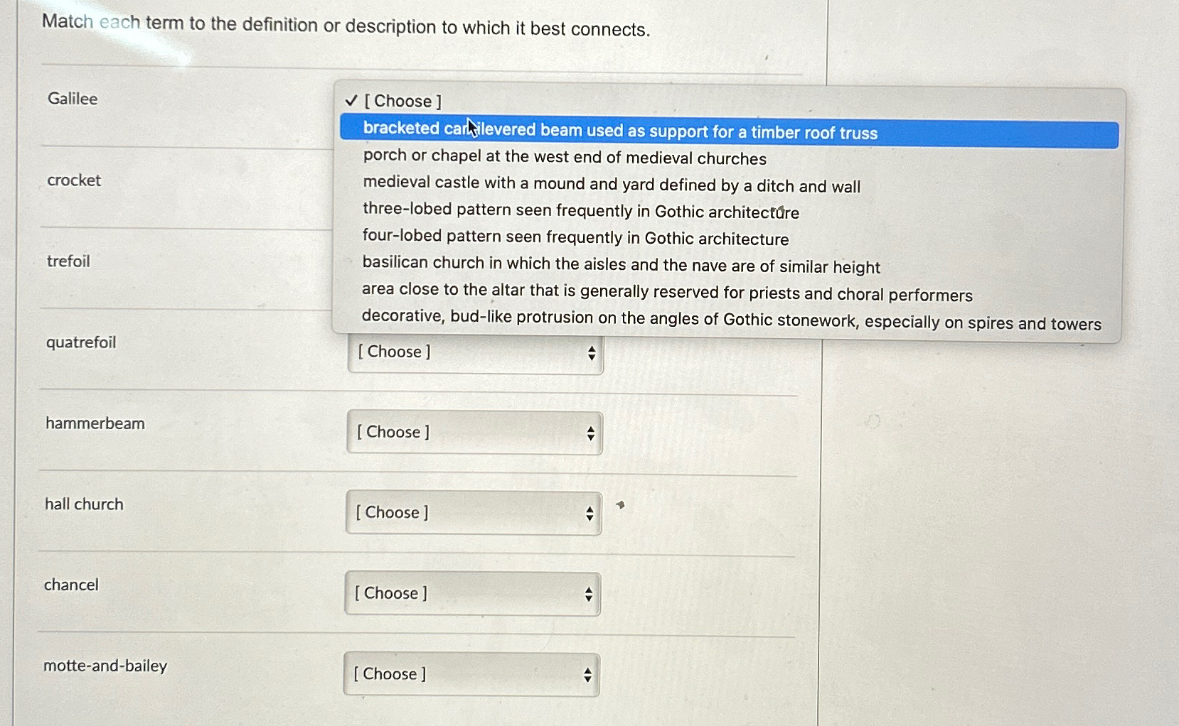 Solved Match each term to the definition or description to | Chegg.com