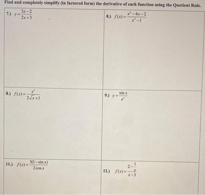 Solved Find and completely simplify (in factored form) the | Chegg.com