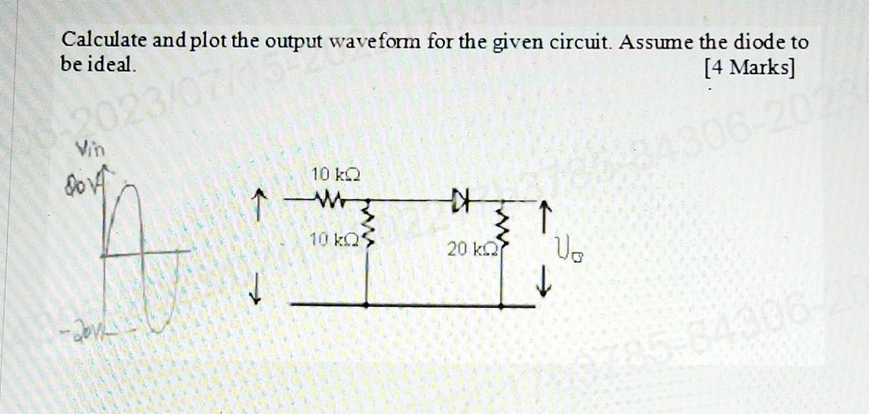 Solved Calculate and plot the output waveform for the given | Chegg.com