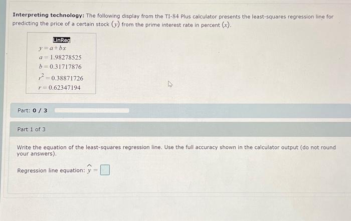 Solved Interpreting technology: The following display from | Chegg.com