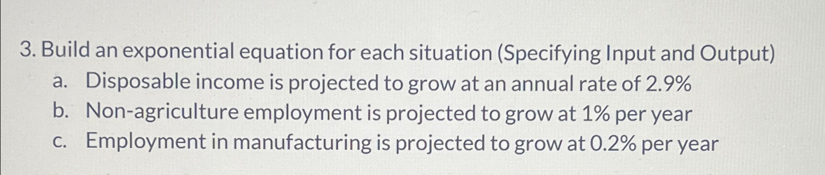 Solved Build an exponential equation for each situation | Chegg.com