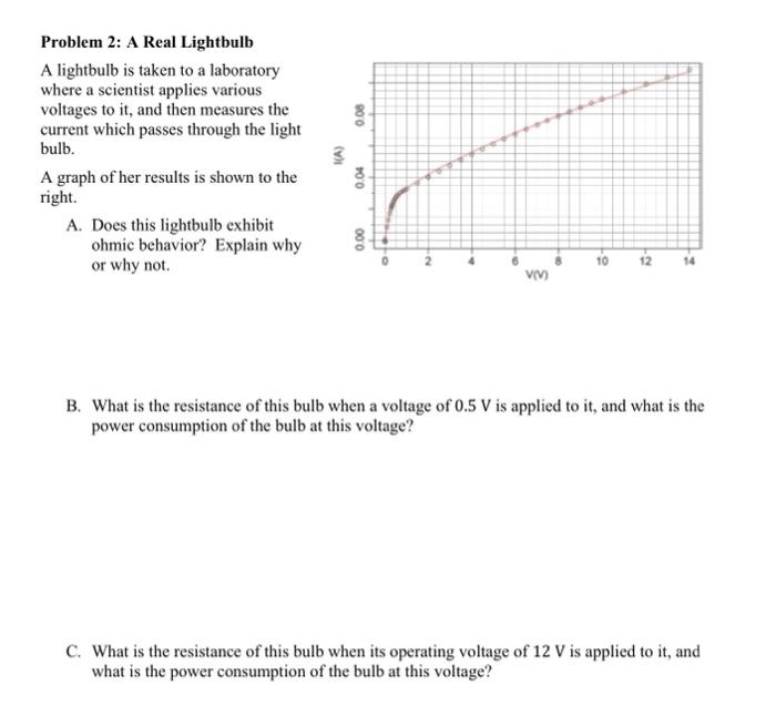 Solved Problem 2: A Real Lightbulb A lightbulb is taken to a | Chegg.com