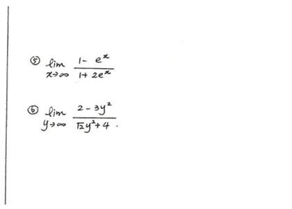 Solved lim x rightarrow infinity 1-ex/1 + 2ex lim y | Chegg.com