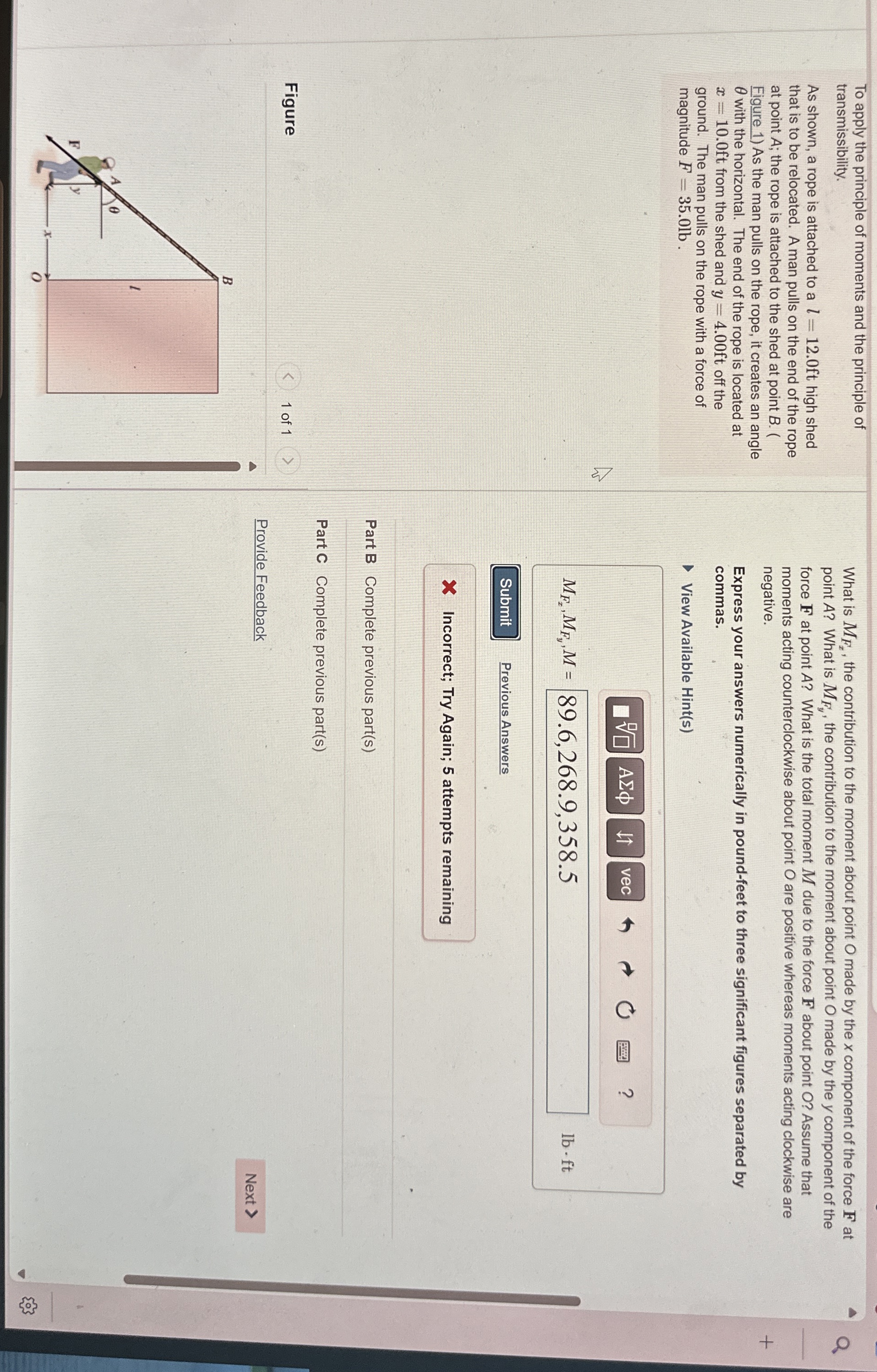Solved To apply the principle of moments and the principle | Chegg.com